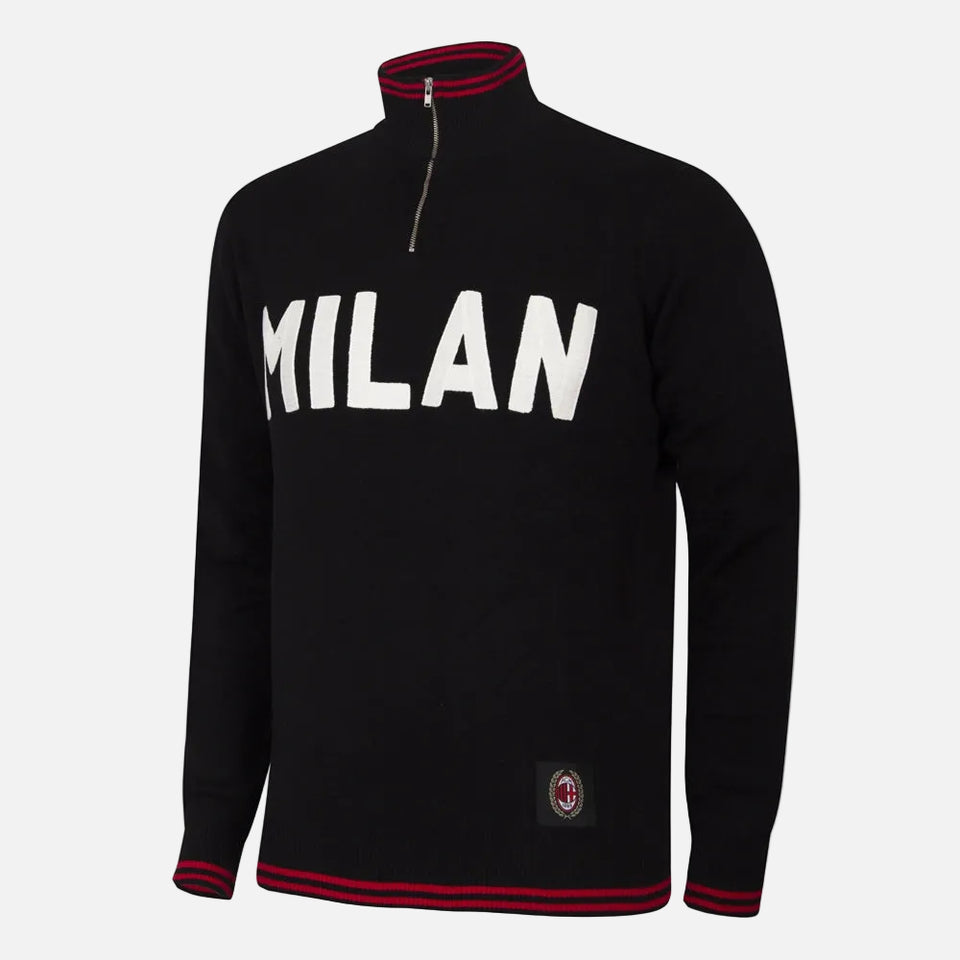 AC Milan 1960's Embroidery Half Zip Sweater | Shop Online – COPA